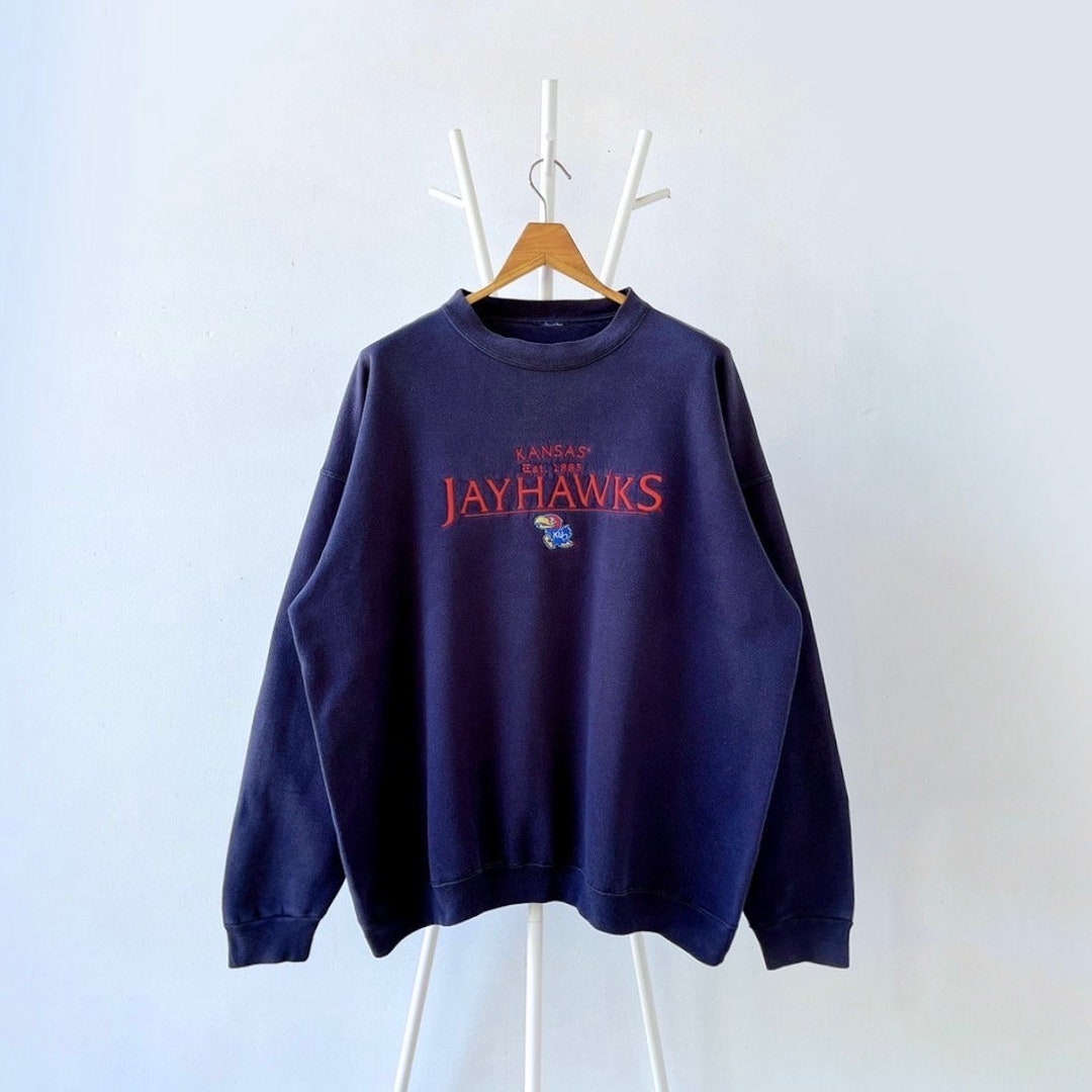 90s University of Kansas Jayhawks Sweatshirt/ XL - Etsy