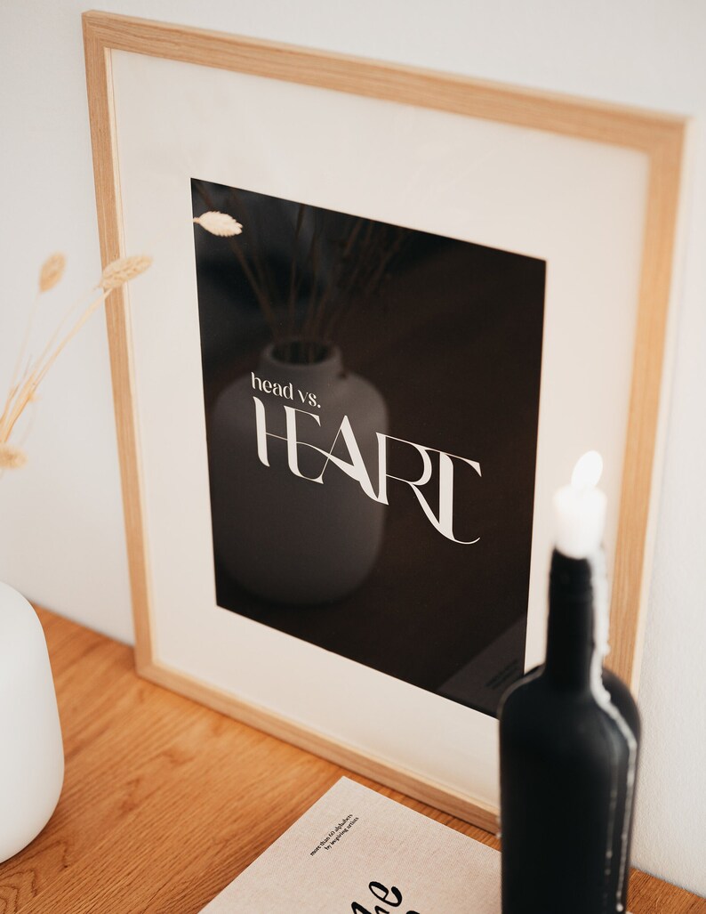Poster Head vs. Heart in A3, Naturpapier - Etsy.de
