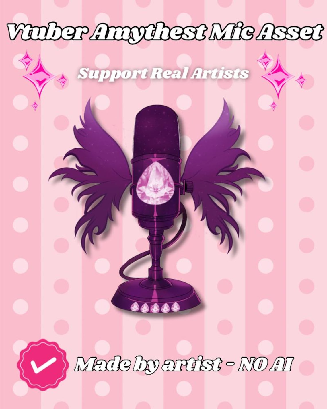 Vtuber Fantasy Purple Mic Asset | PNG Mic Asset for Vtube Studio Vtuber ...