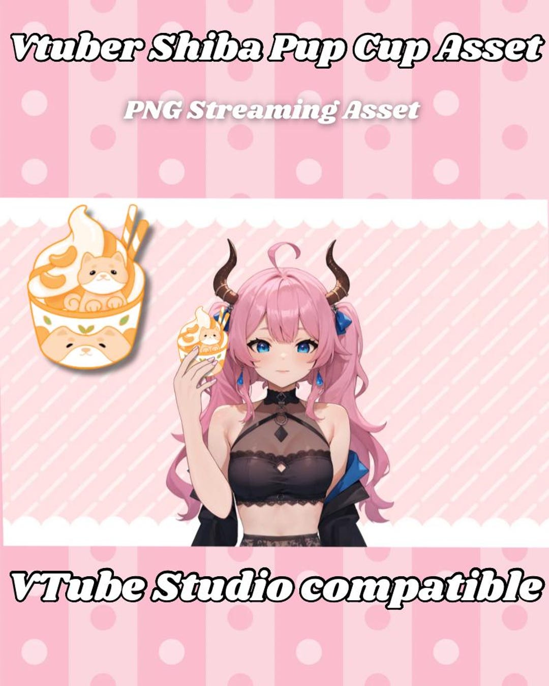 Vtuber Shiba Pup Cup Asset: PNG for Vtube Studio Livestreamers - Etsy
