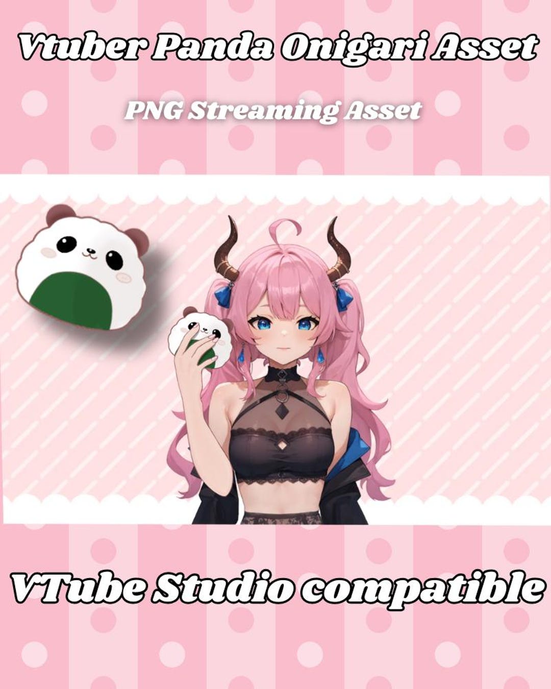 Vtuber Panda Onigari Asset: PNG for Vtube Studio Livestreamers - Etsy