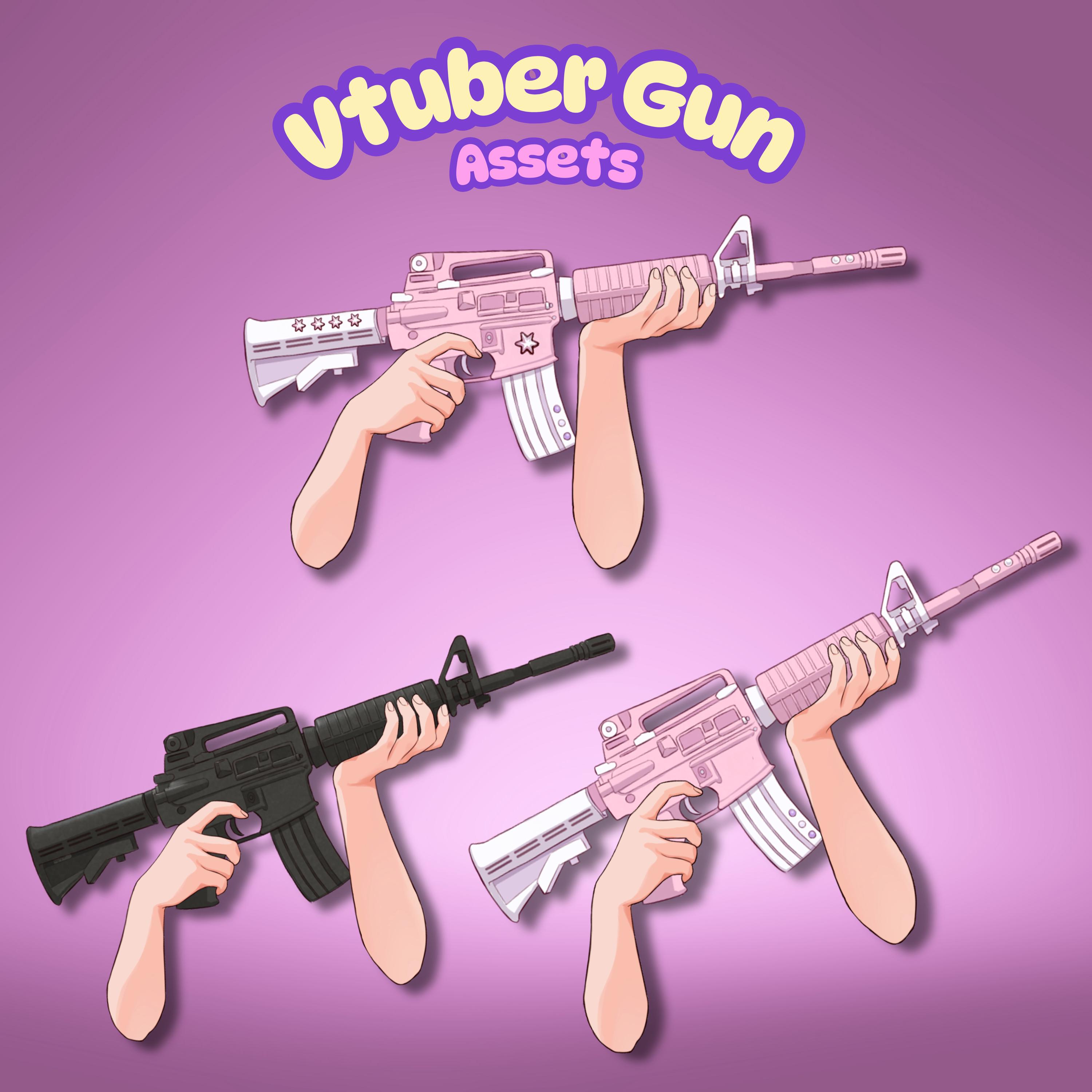 Vtuber Gun Assets – 5 Skin Tones + 3 Aesthetic Gun Designs ...