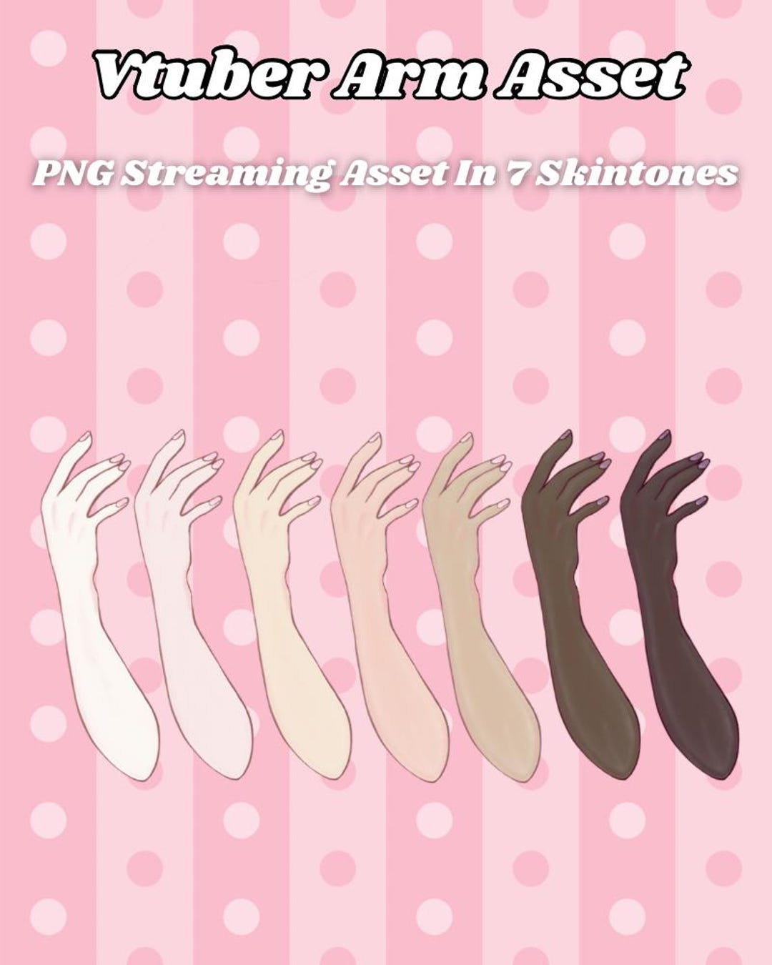 Vtuber Arm Asset: PNG Holding Hand for Livestreaming in 7 Skin Tones - Etsy