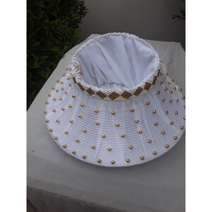 Large White and Gold Zulu Hati Large Zulu Hat |african Hat| Isicholo ...