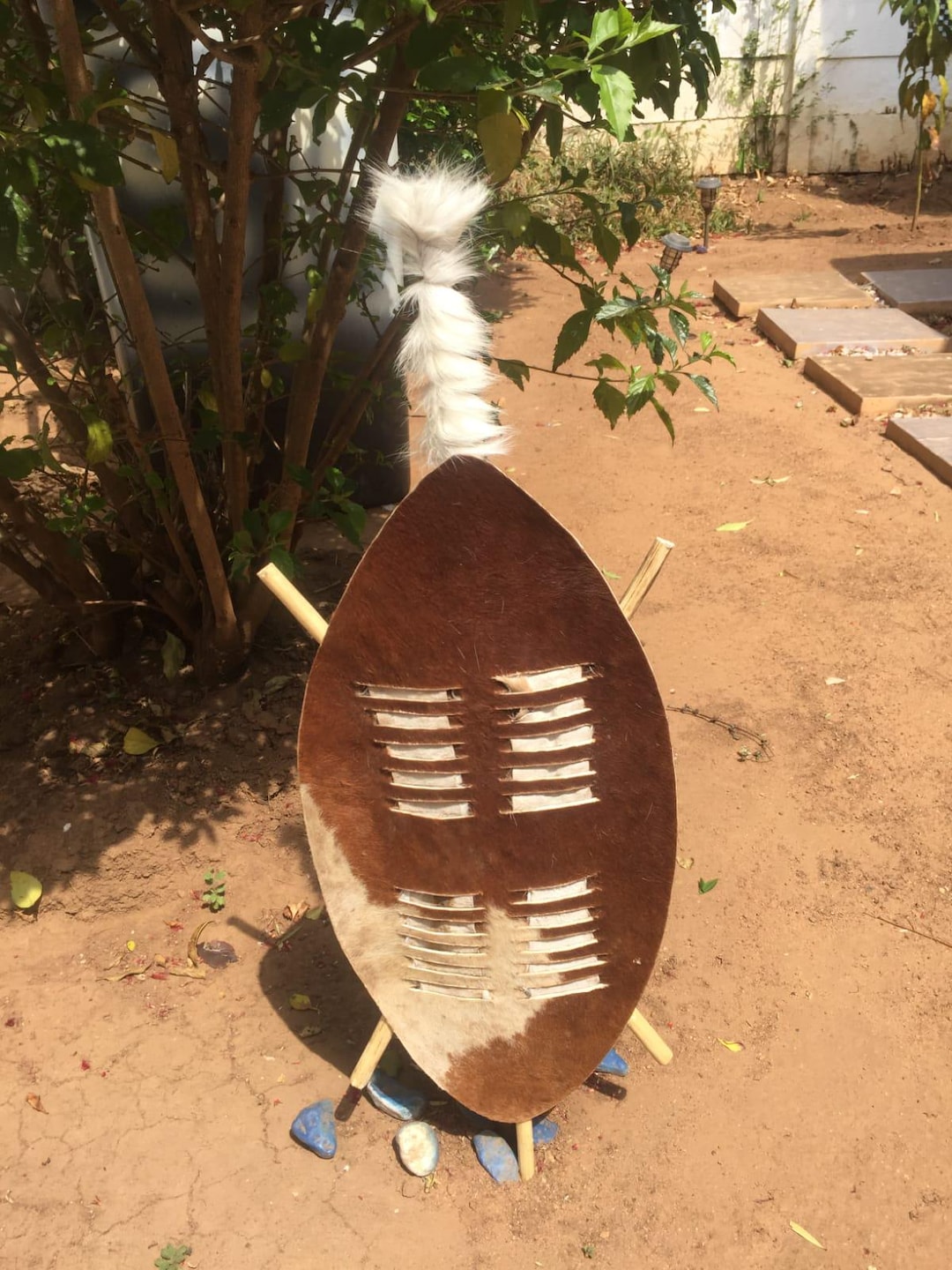 Brown and White Zulu Warrior Shield – Authentic Cowhide African Decor ...