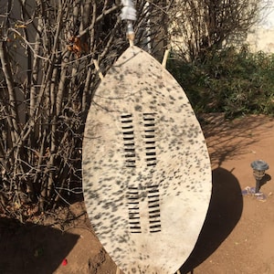 Extra Large Zulu Shield – 145cm White With Black Speckles | Authentic ...