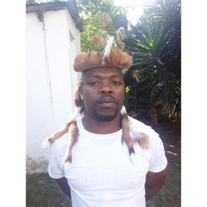 2 or 4 Tail Umqhele Zulu African Ethnic Hat for Men, African Ethnic Hat ...