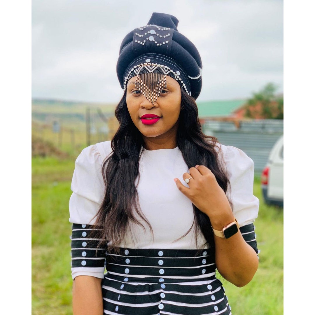 2 in 1 Handmade African Zulu Xhosa Head Doek and Beaded - Etsy