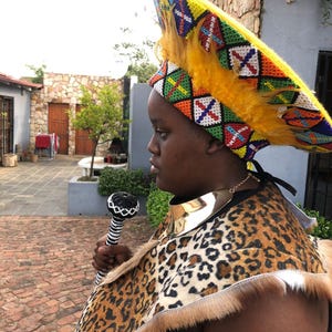 Extra Large Yellow and Brown Zulu Hati Large Zulu Hat african Hat ...