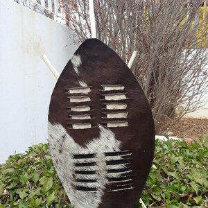 Medium-sized White and Brown Zulu Shield – 70cm Authentic African ...