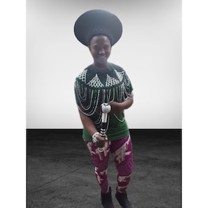 4 in 1 Large Zulu Hat| African Hat| Isicholo| African Bucket Hat |black ...