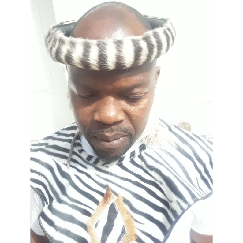 White and Black Zulu Umqhele Mbata Shaka Zulu Ceremony Wedding Attire ...