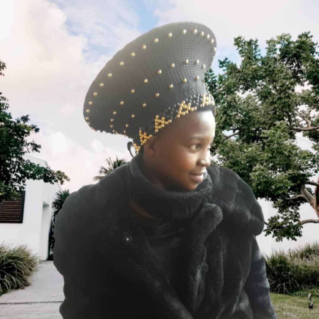 Black and Gold Pearl Zulu Hati Large Zulu Hat |african Hat | Isicholo ...