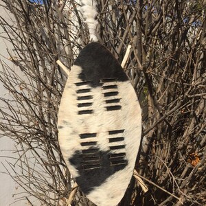 Real Cowskin 70cm Black & White Zulu Warrior Shield (ihawu ...