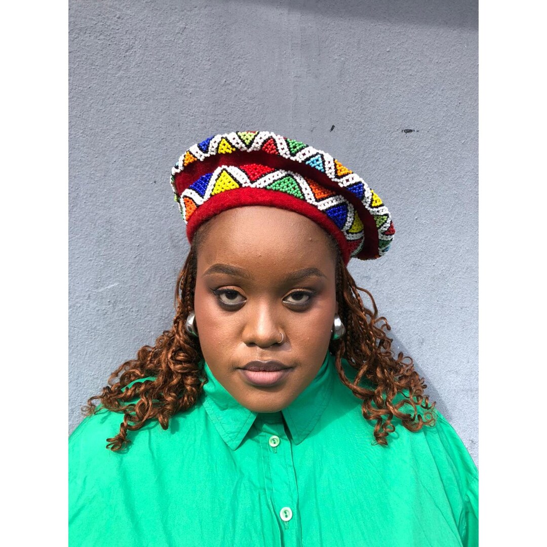 Zulu Layered Beaded Hat | Beret Hat| Beaded Hat| Beaded Beret Hat ...