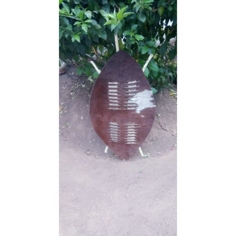 Brown African Zulu Warrior Traditional Cultural Shield Made of - Etsy