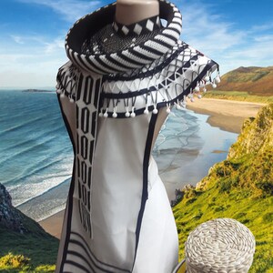2 in 1 Black and White Long Ndebele Wheel Beaded Necklace | Ndebele ...