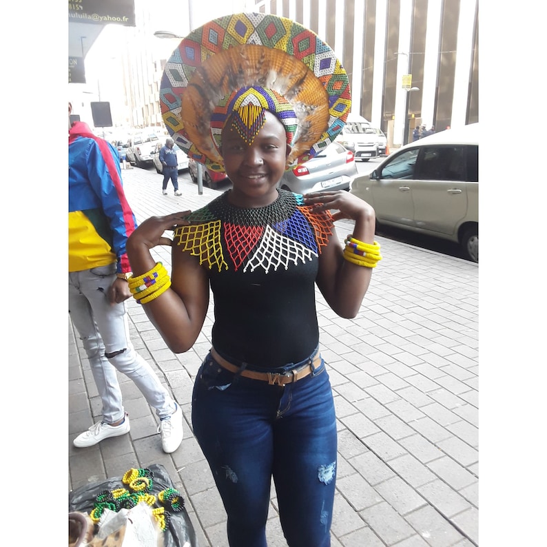 Extra Large Yellow and Brown Zulu Hati Large Zulu Hat |african Hat ...