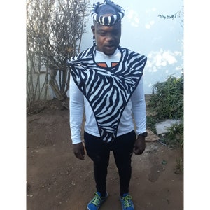 Black and White Zulu Mbata Umqhele Zulu Ceremony Wedding Attire for ...