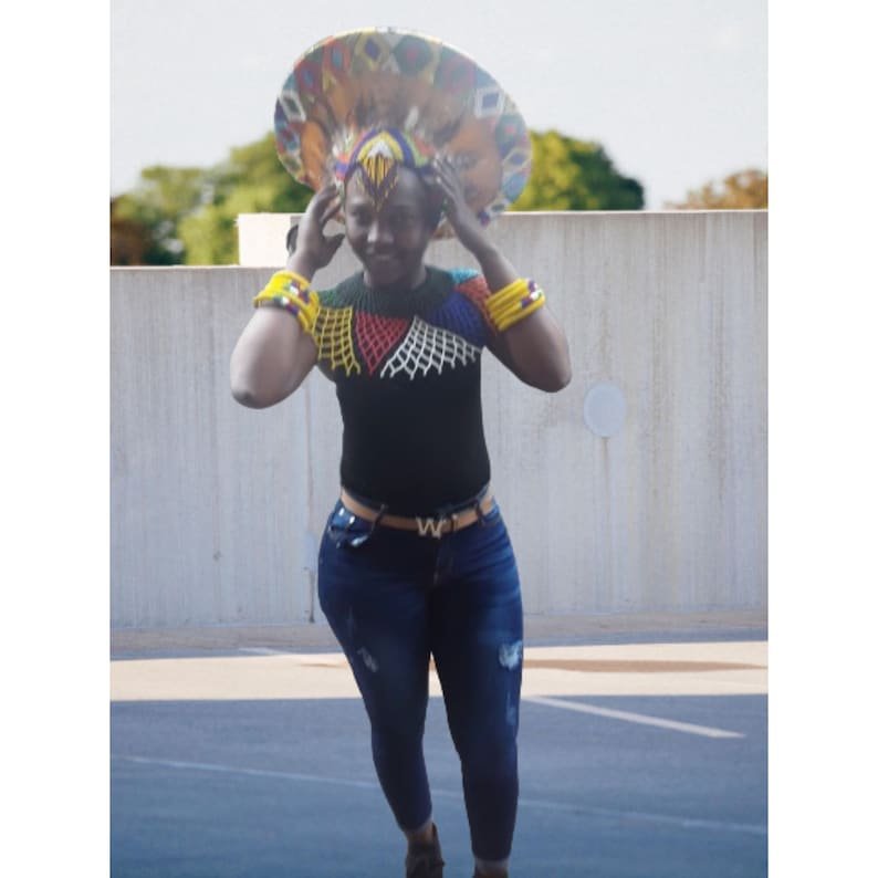 Extra Large Yellow and Brown Zulu Hati Large Zulu Hat |african Hat ...