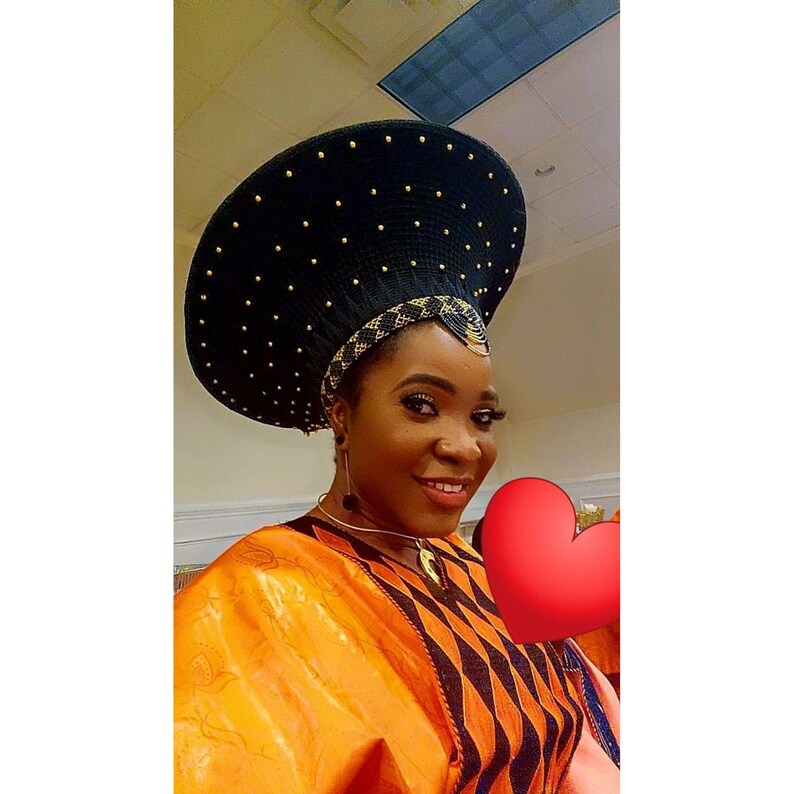 Large Black And Gold Zulu Hati Large Zulu Hat African Hat Etsy