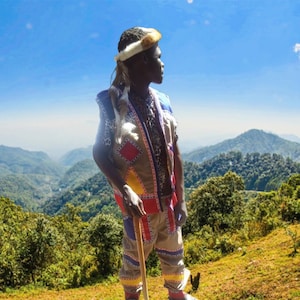 Traditional Umblaselo Zulu Set – Pants, Jacket, Leopard Print Shirt ...