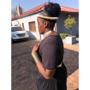 5 in 1 Ndebele Idizila Choker, Bangles, Belt, Beaded Headband & Faux ...