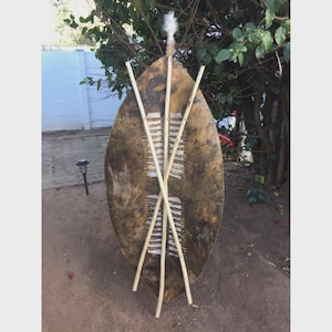 XL Black and White Extra Large Zulu Shield – 145cm Tall, Authentic ...