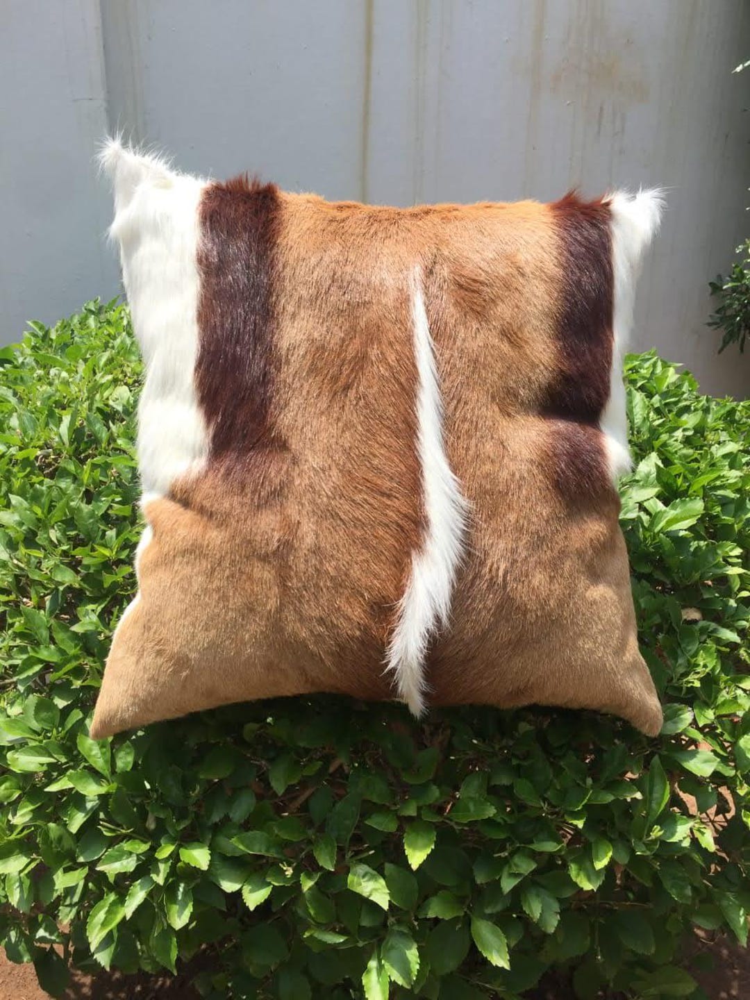 Handmade Springbok Stuffed Leather Cushion | Decorative Throw Pillow ...