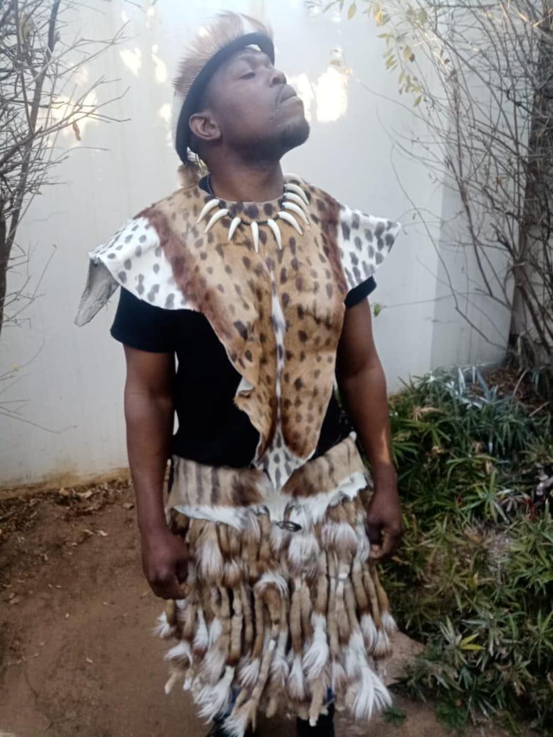 Traditional Zulu Warrior Outfit – 4-piece Leopard Print Attire With ...