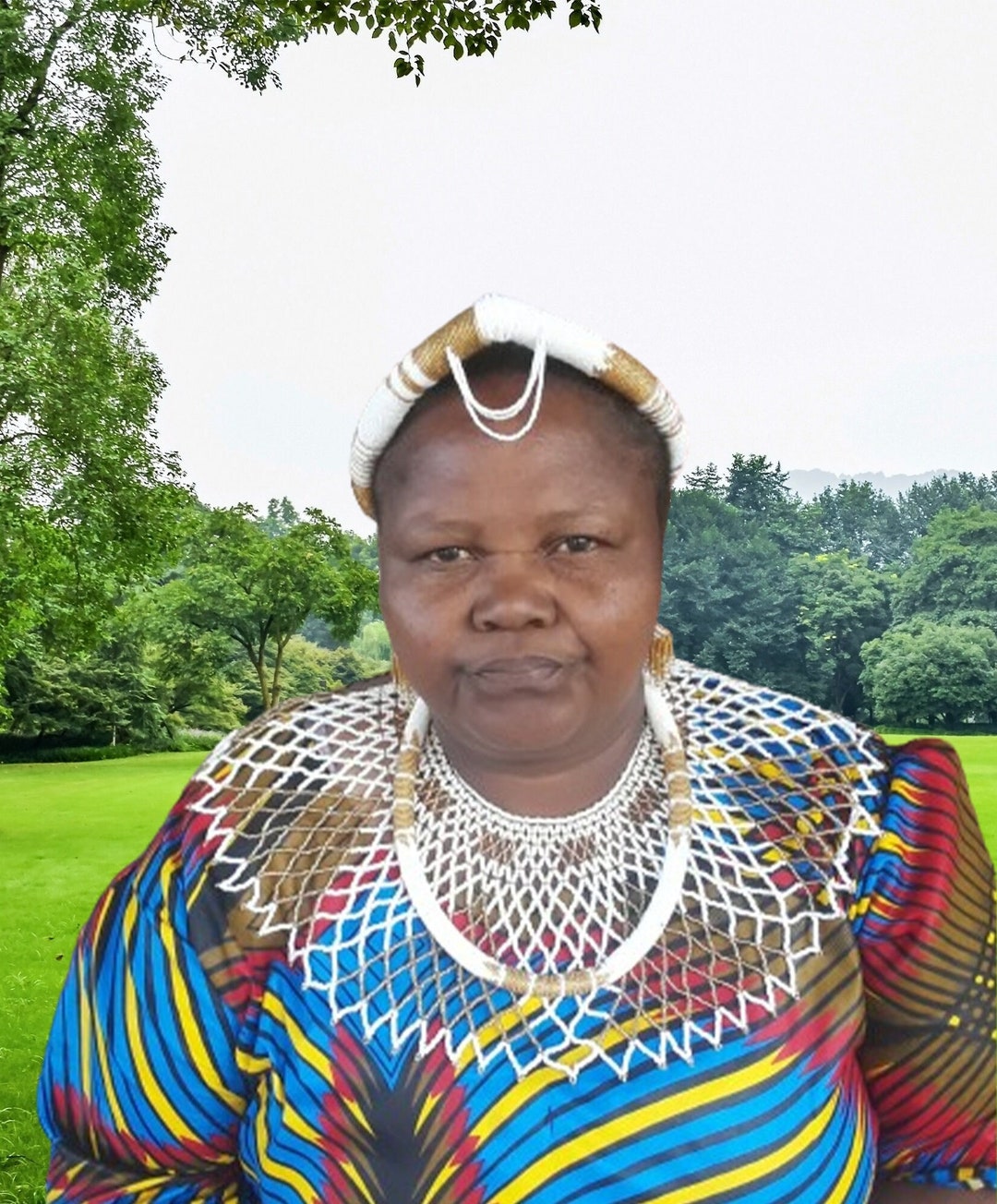 Gold and White Zulu Full Beaded Necklace |handmade Zulu Beadsl Zulu ...