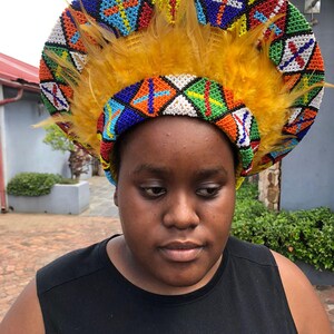 Extra Large Yellow and Brown Zulu Hati Large Zulu Hat african Hat ...