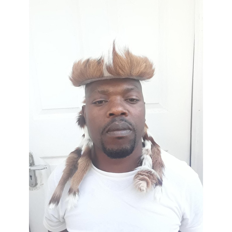 2 or 4 Tail Umqhele Zulu African Ethnic Hat for Men, African Ethnic Hat ...