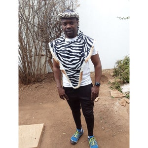 Zebra Black and White Zulu Mbata Umqhele Zulu Ceremony Wedding Attire ...