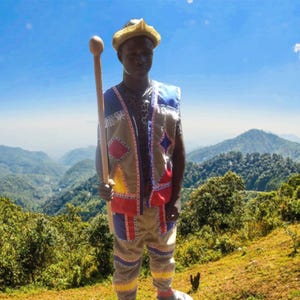 Traditional Umblaselo Zulu Set – Pants, Jacket, Leopard Print Shirt ...