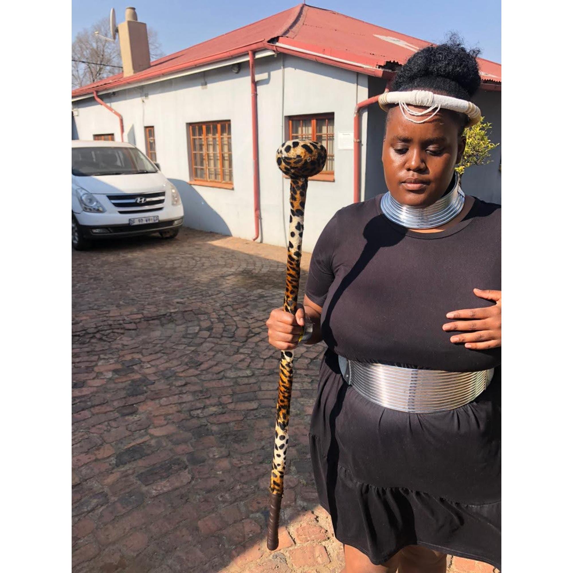 5 in 1 Ndebele Idizila Choker, Bangles, Belt, Beaded Headband & Faux ...