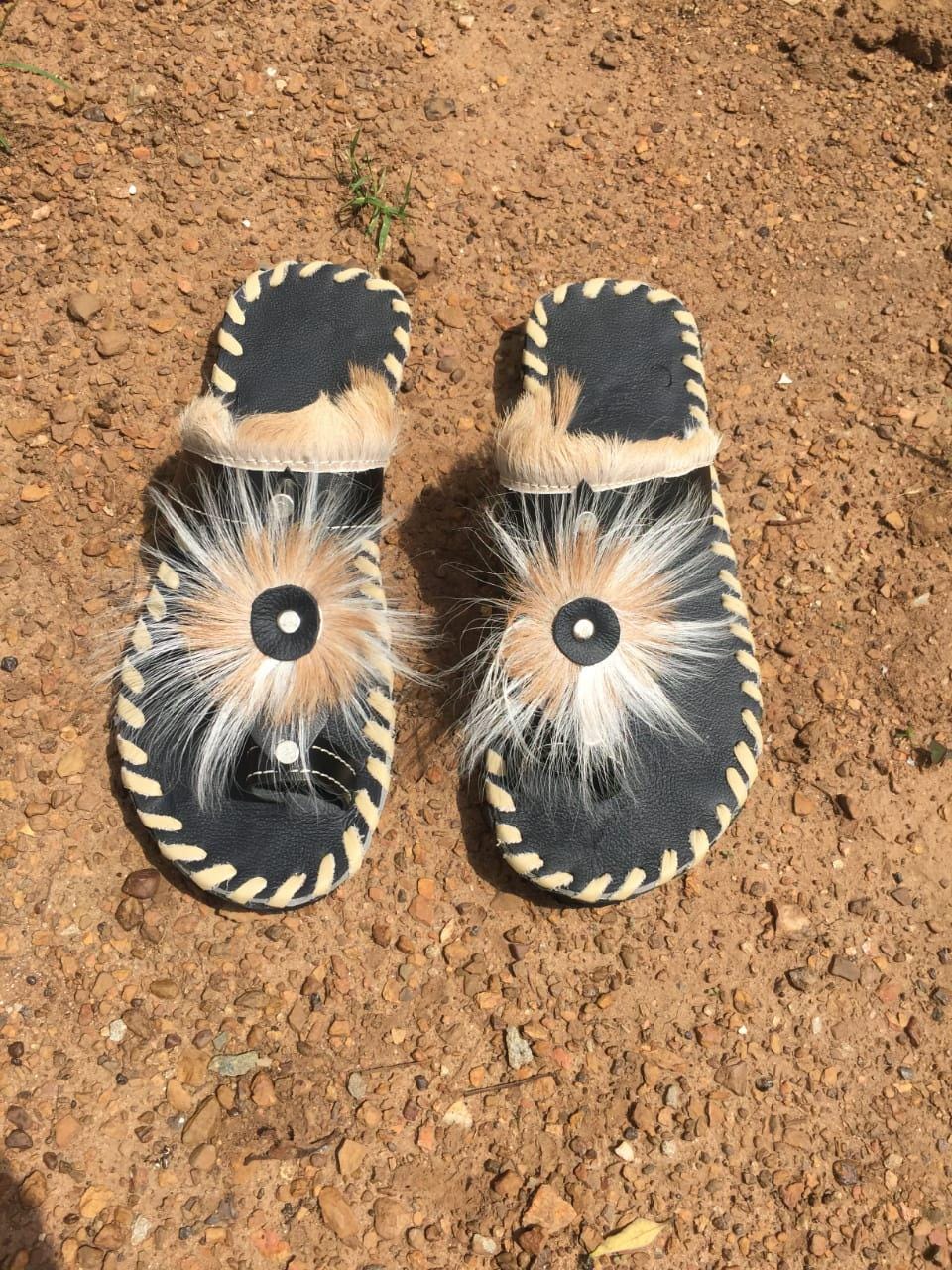 Brown Authentic Zulu Imbadada Sandals Made From Genuine Springbok Hide ...