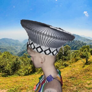 Black and White Large Zulu Hat | African Hat | Isicholo | African ...
