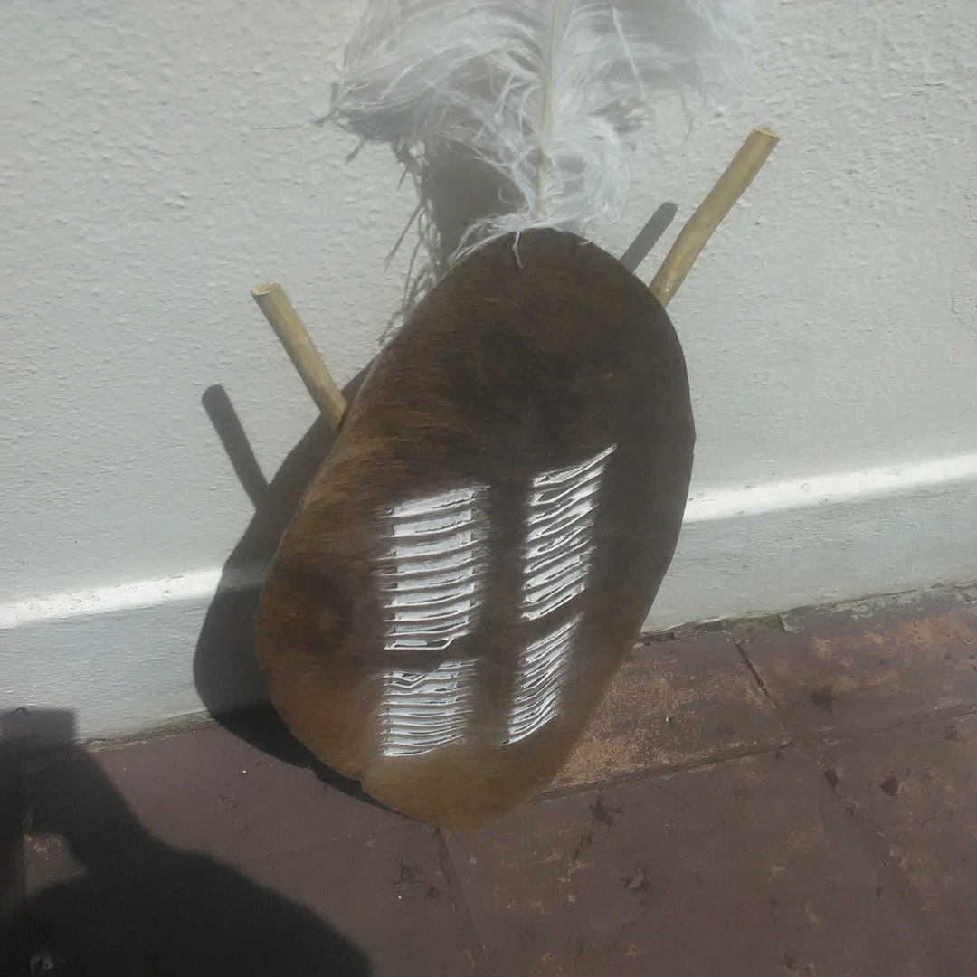 African Zulu Traditional Cultural Shield, African Warrior Hat, African ...