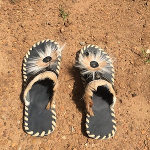 Brown Authentic Zulu Imbadada Sandals Made From Genuine Springbok Hide ...