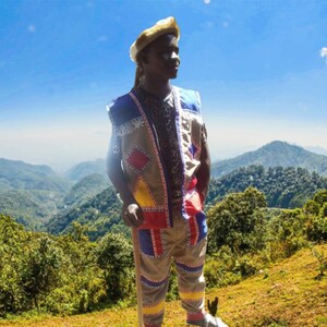 Traditional Umblaselo Zulu Set – Pants, Jacket, Leopard Print Shirt ...