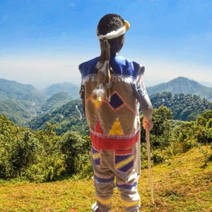 Traditional Umblaselo Zulu Set – Pants, Jacket, Leopard Print Shirt ...