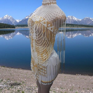 4 in 1 Gold and White Zulu Full Beaded Vest |handmade Zulu Beadsl Zulu ...