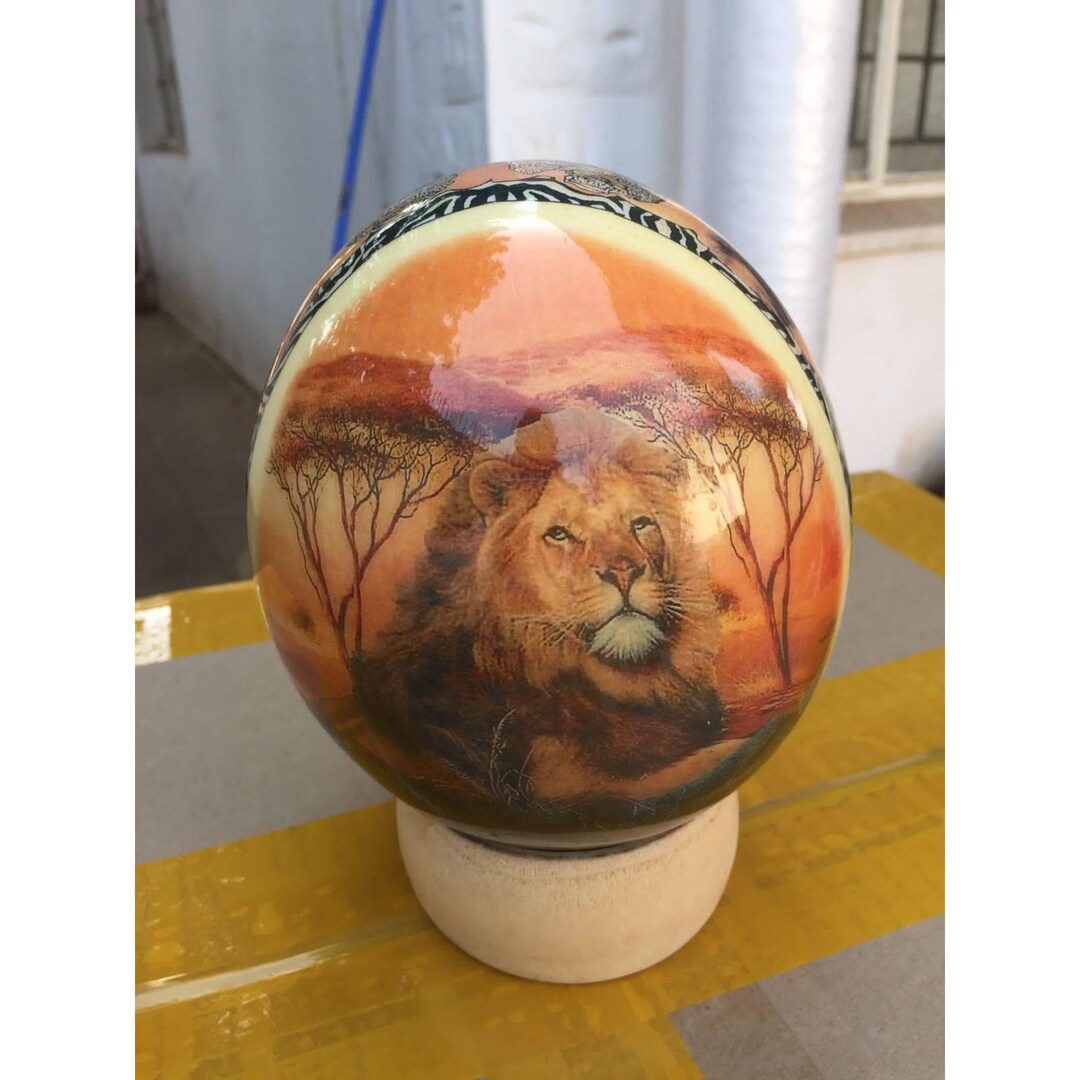 Hand-painted Ostrich Egg With African Wildlife | Unique Home Decor ...