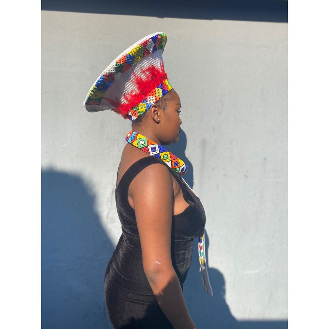 Large Zulu Hat | African Hat | Isicholo | African Bucket Hat | White ...