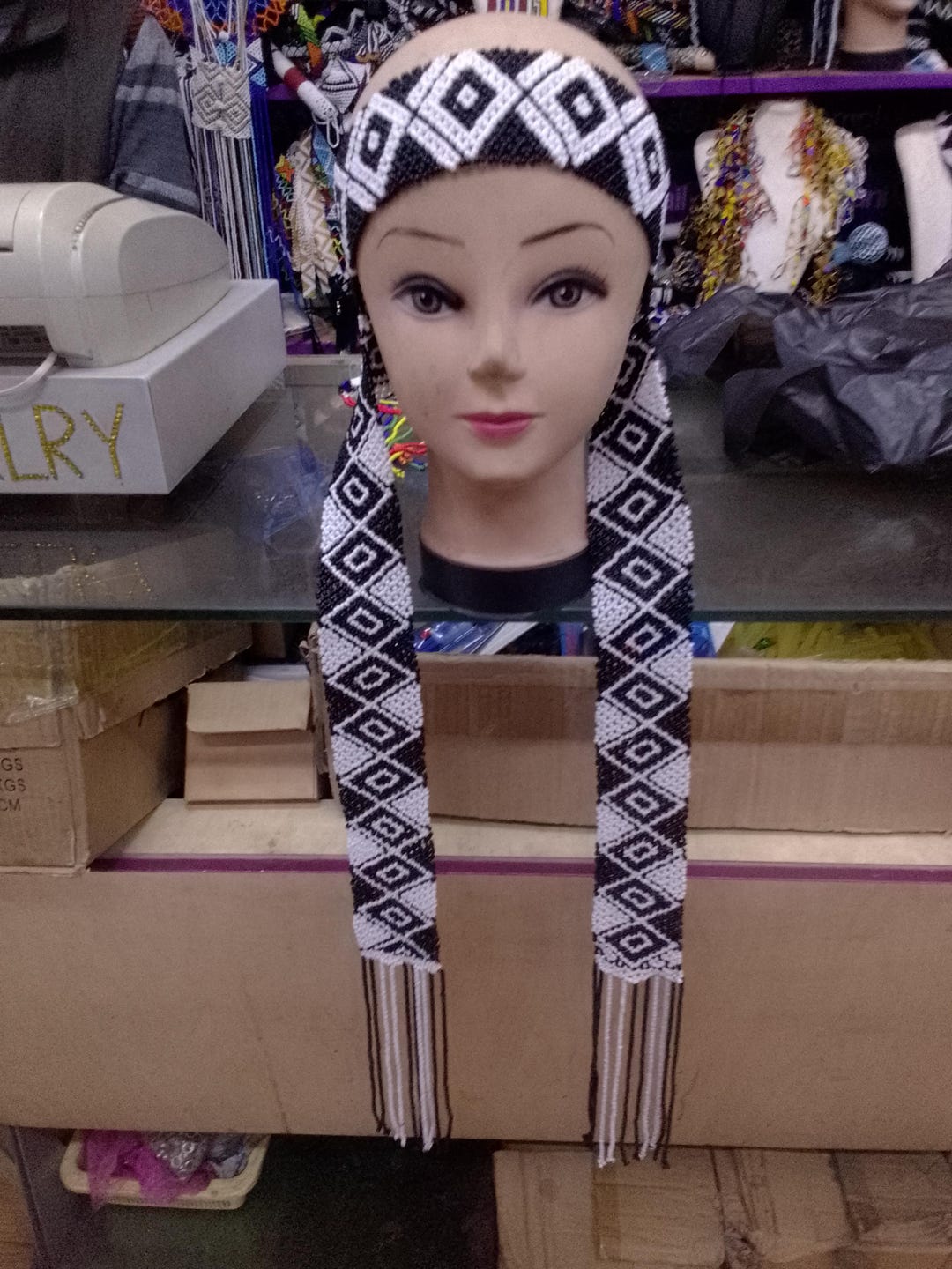 Zulu Beaded Headband With Long Tassels | Traditional African Forehead ...
