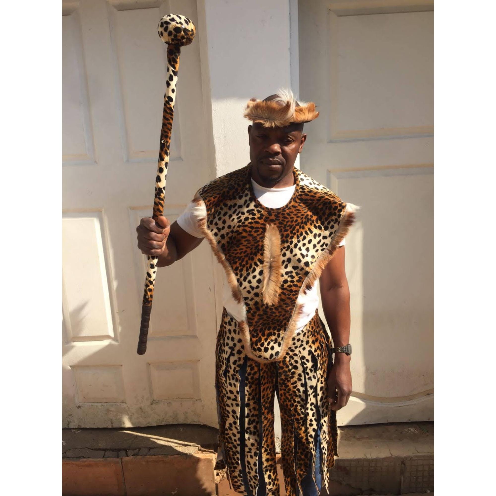 Zulu Warrior Set – Chestguard, Umqhele Headband, Ibheshu & Slene, and ...