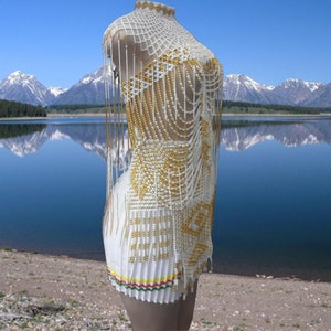 4 in 1 Gold and White Zulu Full Beaded Vest |handmade Zulu Beadsl Zulu ...