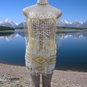 4 in 1 Gold and White Zulu Full Beaded Vest |handmade Zulu Beadsl Zulu ...