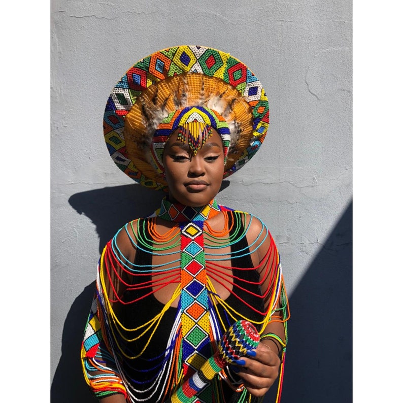 Extra Large Yellow and Brown Zulu Hati Large Zulu Hat |african Hat ...